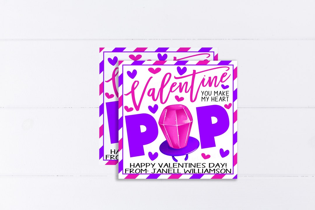 Valentine Candy Gift Tags, Editable Ring Pop Gift Tag, You Make My ...