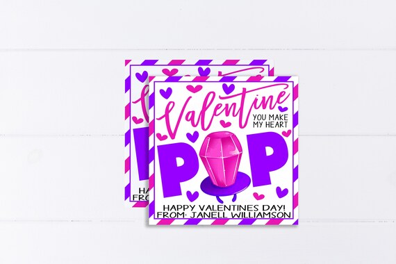 Valentine Candy Gift Tags, Editable Ring Pop Gift Tag, You Make My ...