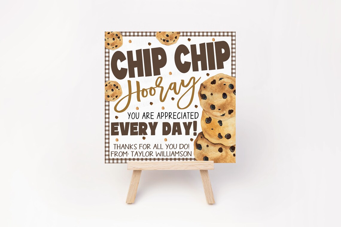 Cookie Thank You Gift Tags Chip Chip Hooray Appreciation - Etsy