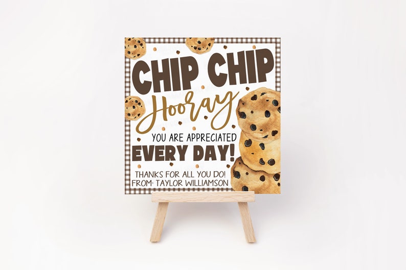 Cookie Thank You Gift Tags Chip Chip Hooray Appreciation - Etsy