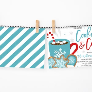 Editable Cookies and Cocoa Invitation, Birthday Cookie Hot Chocolate ...