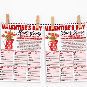 Valentine's Day Gram Flyer, Editable Treat Gram Fundraiser, Balloon ...
