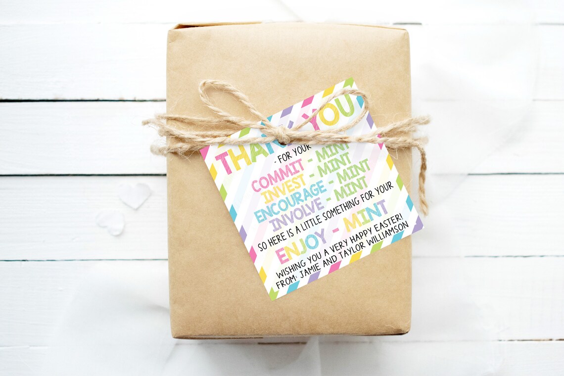 Easter Mint Tags Thank You Labels Mint Candy Gift Tags - Etsy