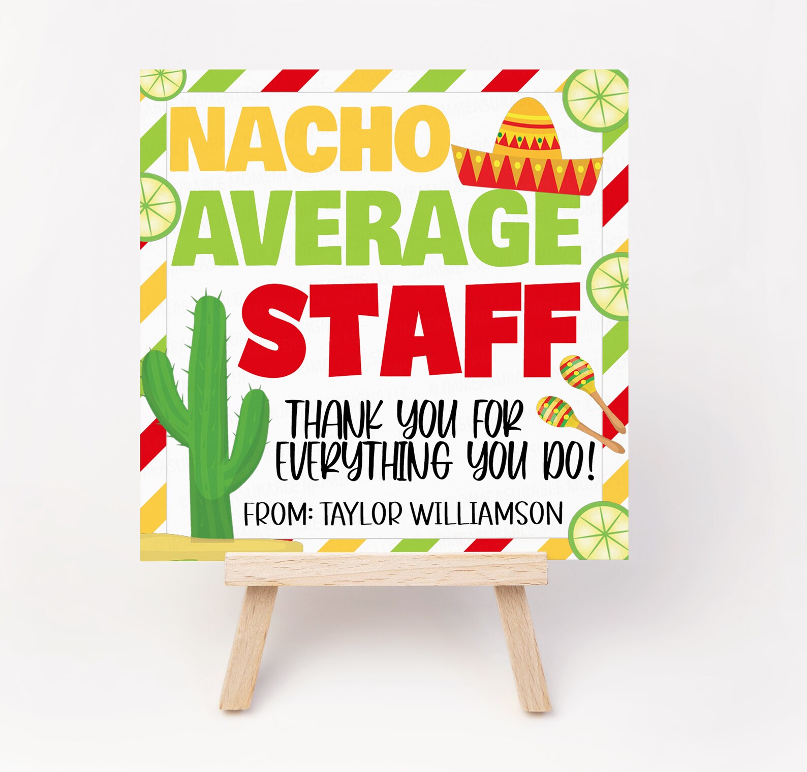 Nacho Average Staff Appreciation Gift Tags, Thank You Mexican Fiesta ...
