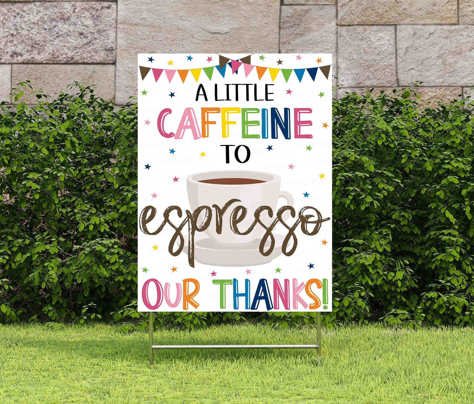 Caffeine Sign A Little Caffeine to Espresso Our Thanks Sign - Etsy