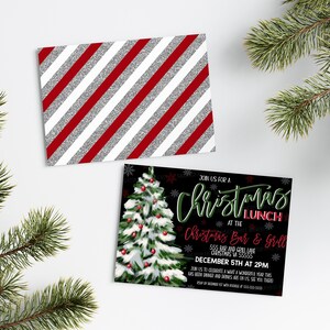Christmas Lunch Invitation Card, Employee Business Work Fall Christmas ...
