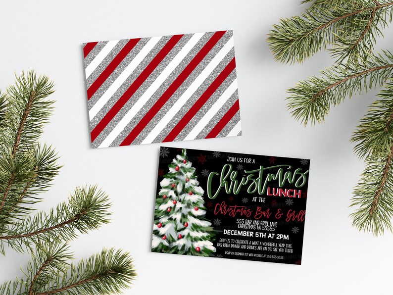 Christmas Lunch Invitation Card Employee Business Work Fall - Etsy