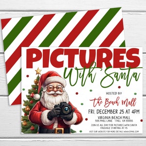 Pictures With Santa Invitation, Christmas Photos With Santa Invite ...