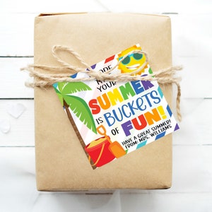 Bucket of Fun Gift Tag, Beach Theme, Teacher Appreciation, End of ...
