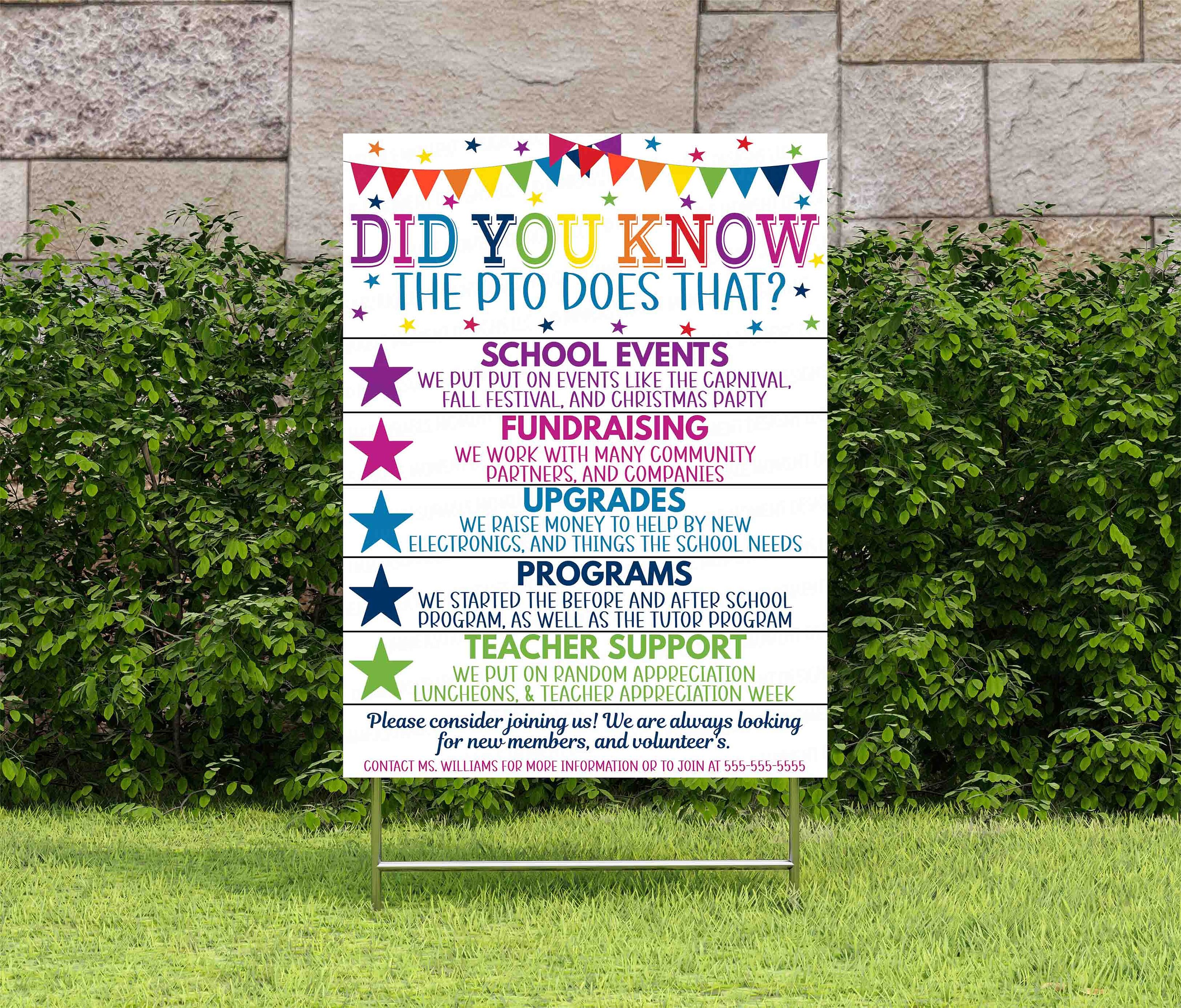PTO PTA Flyer, Editable Printable Informational Form, Did You Know the ...