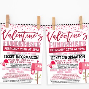 Valentine's Day Fundraiser Flyer, Editable Valentine Church School ...
