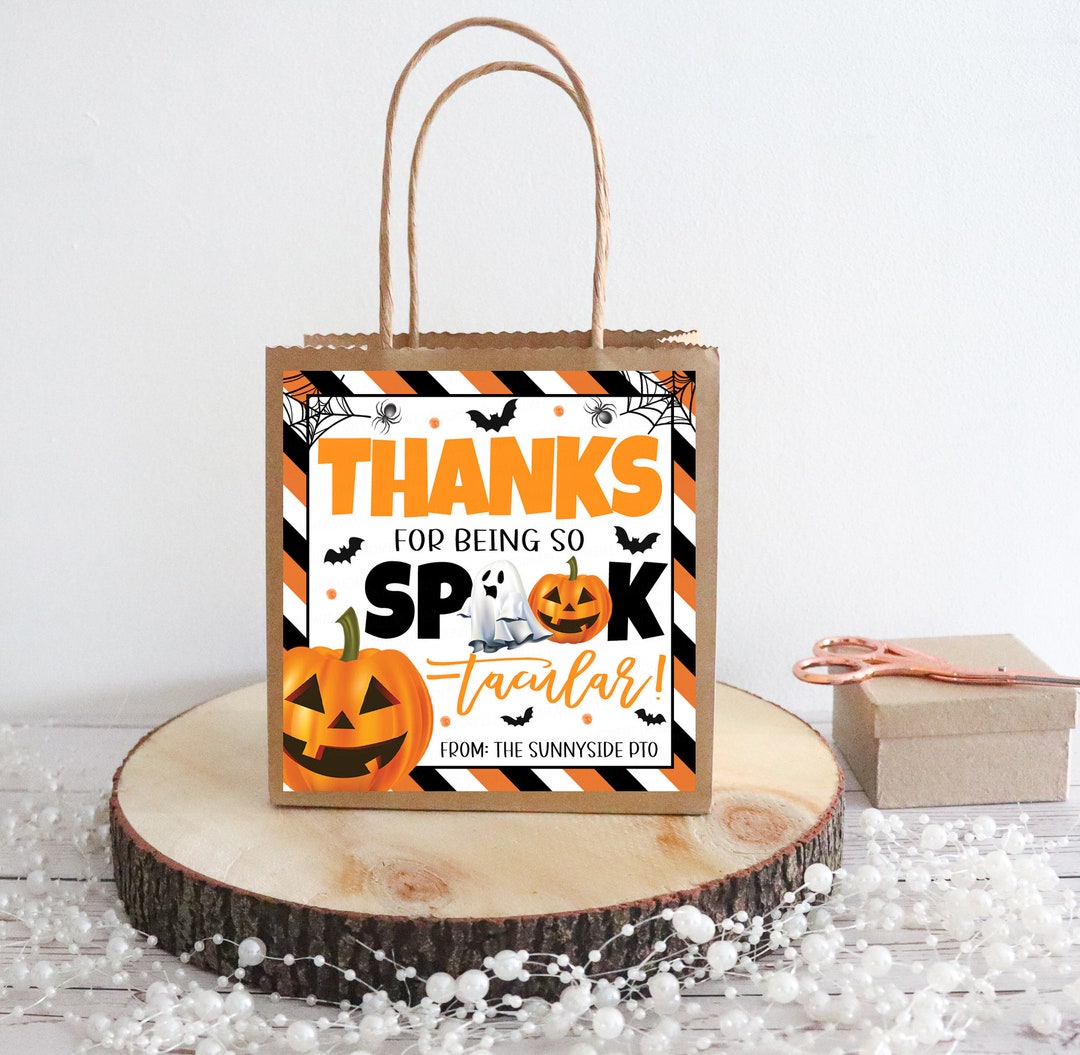 Halloween Gift Tags, Thanks for Being Spook-tacular, School Student ...