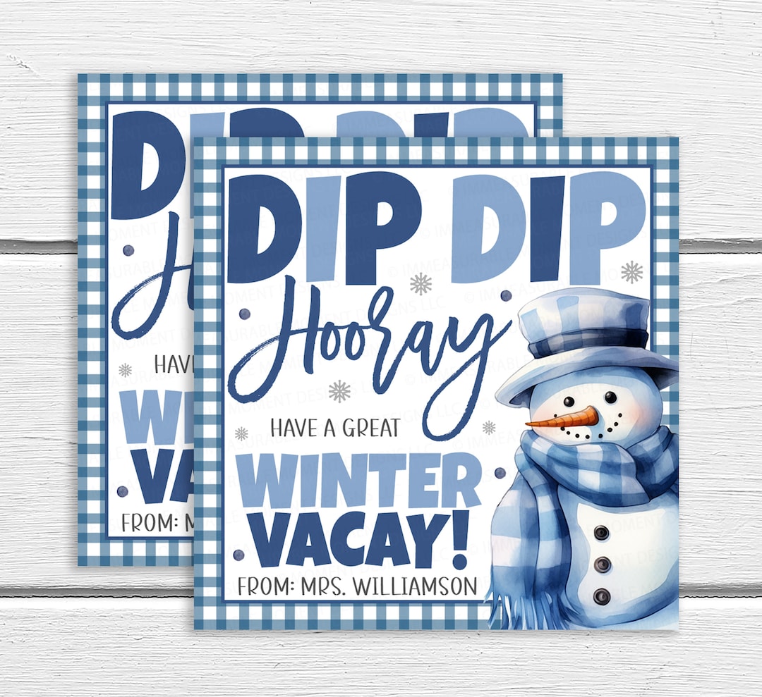 Christmas Dip Dip Hooray, Holiday Class Student Classmate Snack Treat ...