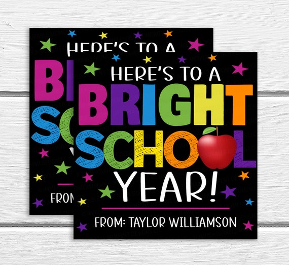 Back To School Gift Tag, Here's To A Bright School Year, First Day Of ...
