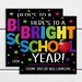 Back to School Gift Tag Here's to A Bright School Year - Etsy
