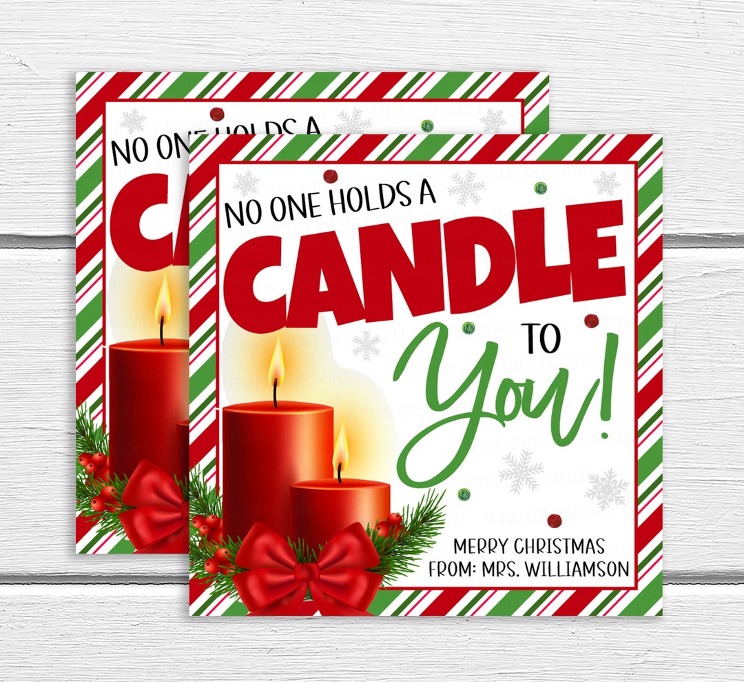 Christmas Candle Gift Tag, Holiday Candle Favor Tags, Christmas ...