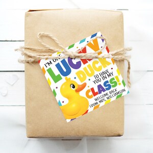 Back to School Rubber Duck Gift Tag, Lucky Duck, Printable Gift for ...