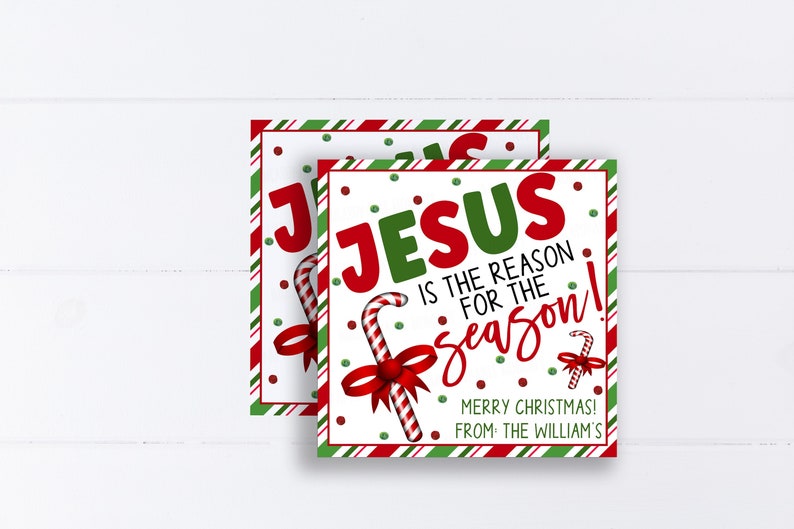 Jesus Gift Tag, Jesus is the Reason for the Season, Christian Gift Tag ...
