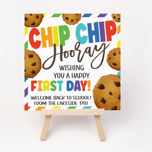 Cookie Back to School Gift Tags, Chip Chip Hooray First Day, Gift for ...