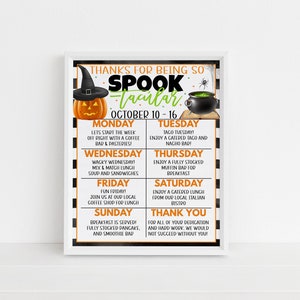 Editable Halloween Employee Appreciation Week Itinerary Flyer, Theme ...
