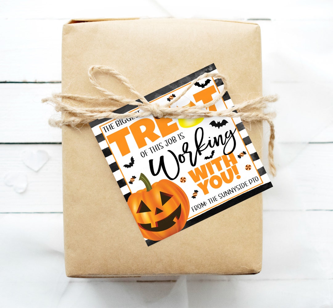 Halloween Co-worker Gift Tag, Gift for Coworker, Biggest Treat is ...