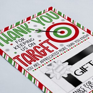Christmas Target Gift Card Holder, Thank You for Keeping Us on Target ...
