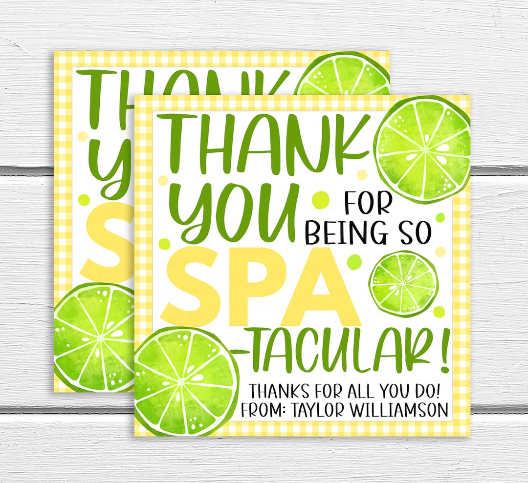 Spa Gift Tags, You Are Spa-tacular, Staff Employee Volunteer Nurse ...