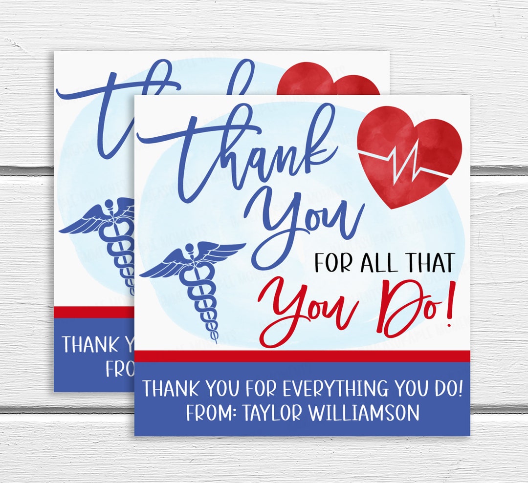 Nurse Appreciation Gift Tag, Editable Printable Thank You Gift Tag ...