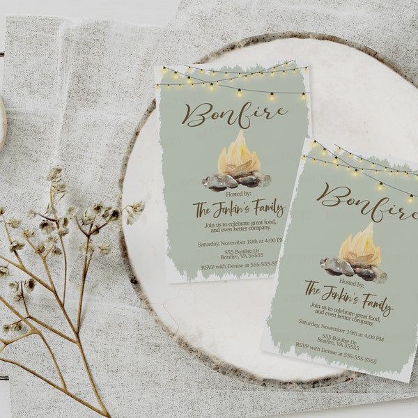 Bonfire Invitation - Etsy