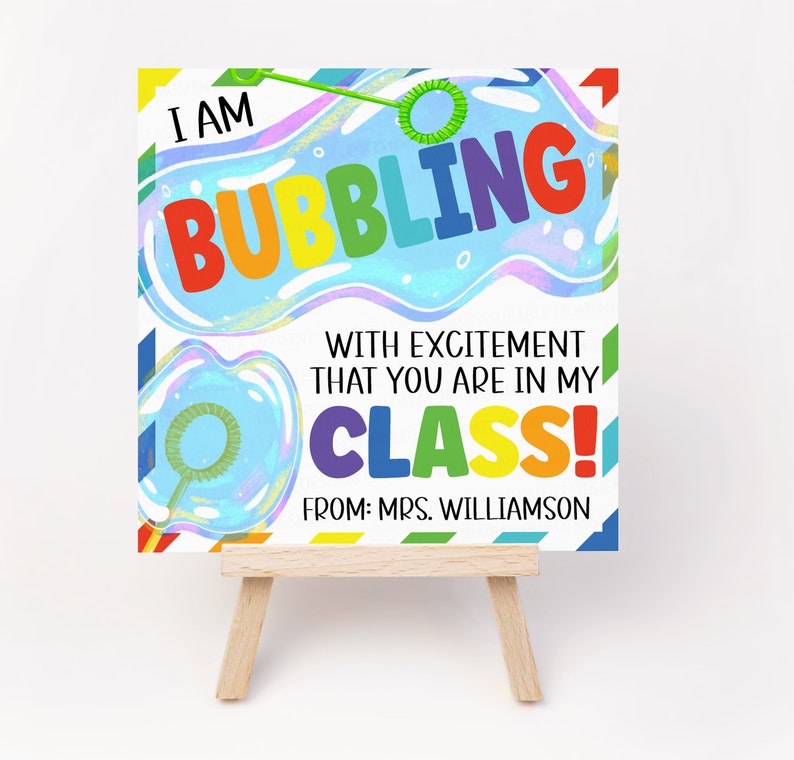 Back to School Bubbles Gift Tags, Bubbling With Excitement, Gift for ...