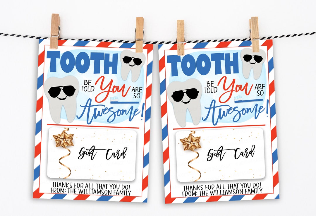 Dental Appreciation Gift Card Holder, Tooth Be Told You Are Awesome ...