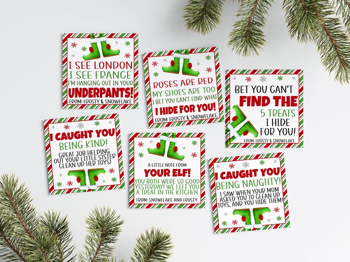 Editable Elf Notes Note From Your Elf Elf Games Good - Etsy