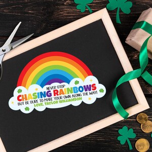 St. Patrick's Day Gift Tag, Inspirational Rainbow Gift Tag, St Patty ...