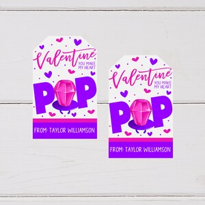 Valentine Candy Gift Tags, Editable Ring Pop Gift Tag, You Make My ...