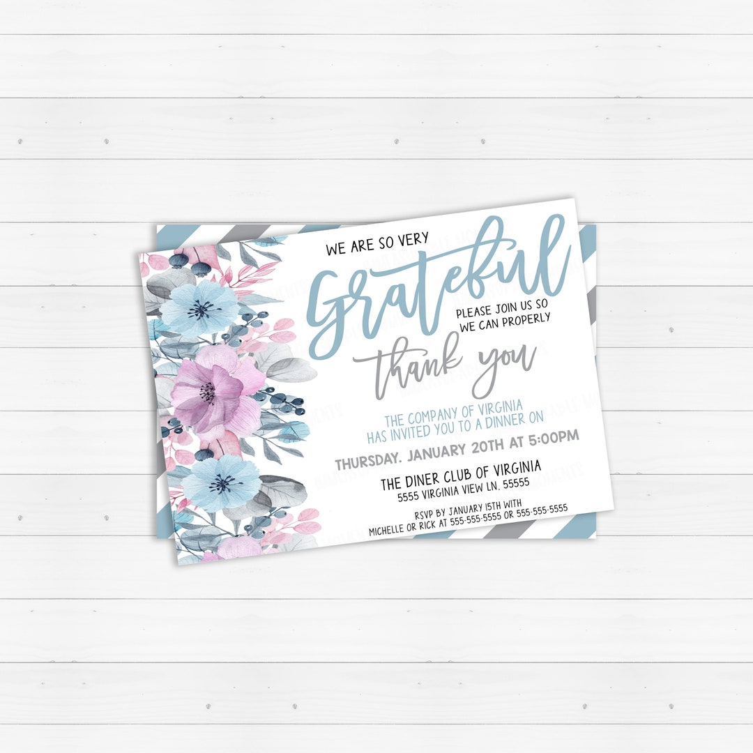 Appreciation Dinner Lunch Invitation, Editable Grateful Staff Employee ...