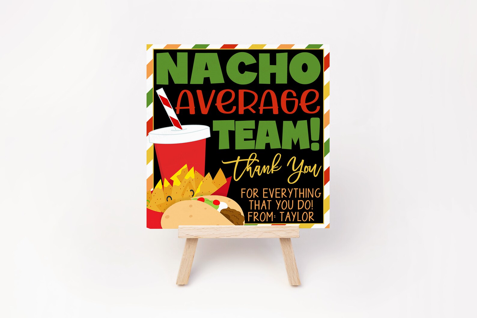 Nacho Average Team Appreciation Gift Tags Thank You Mexican - Etsy