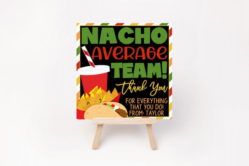 Nacho Average Team Appreciation Gift Tags, Thank You Mexican Fiesta ...