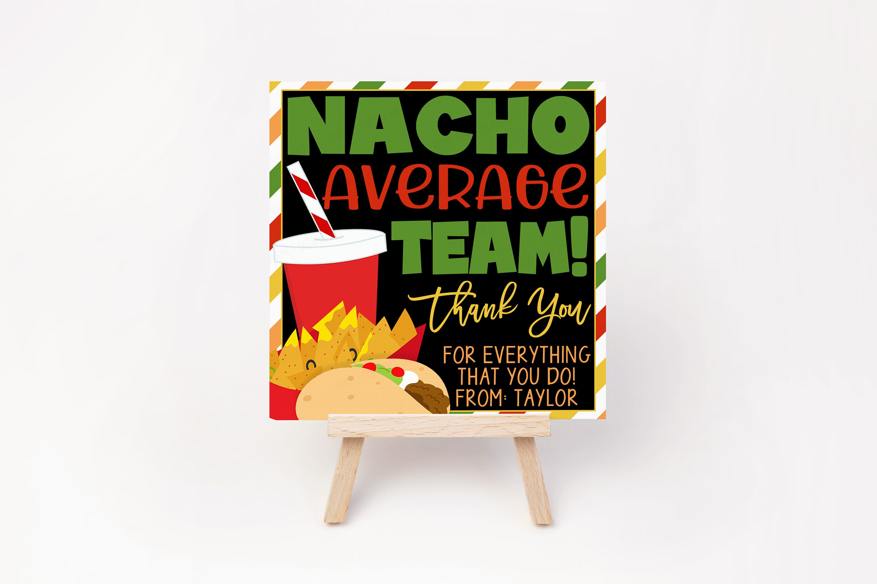 Nacho Average Team Appreciation Gift Tags Thank You Mexican - Etsy