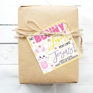 Easter Gift Tag, No Bunny Loves You Like Jesus, Easter Bunny Label ...