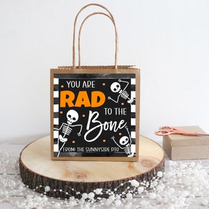 Halloween Appreciation Gift Tags, Rad to the Bone, Pretzel Bones ...