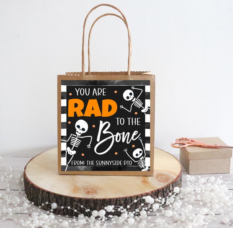 Halloween Appreciation Gift Tags Rad to the Bone Pretzel - Etsy