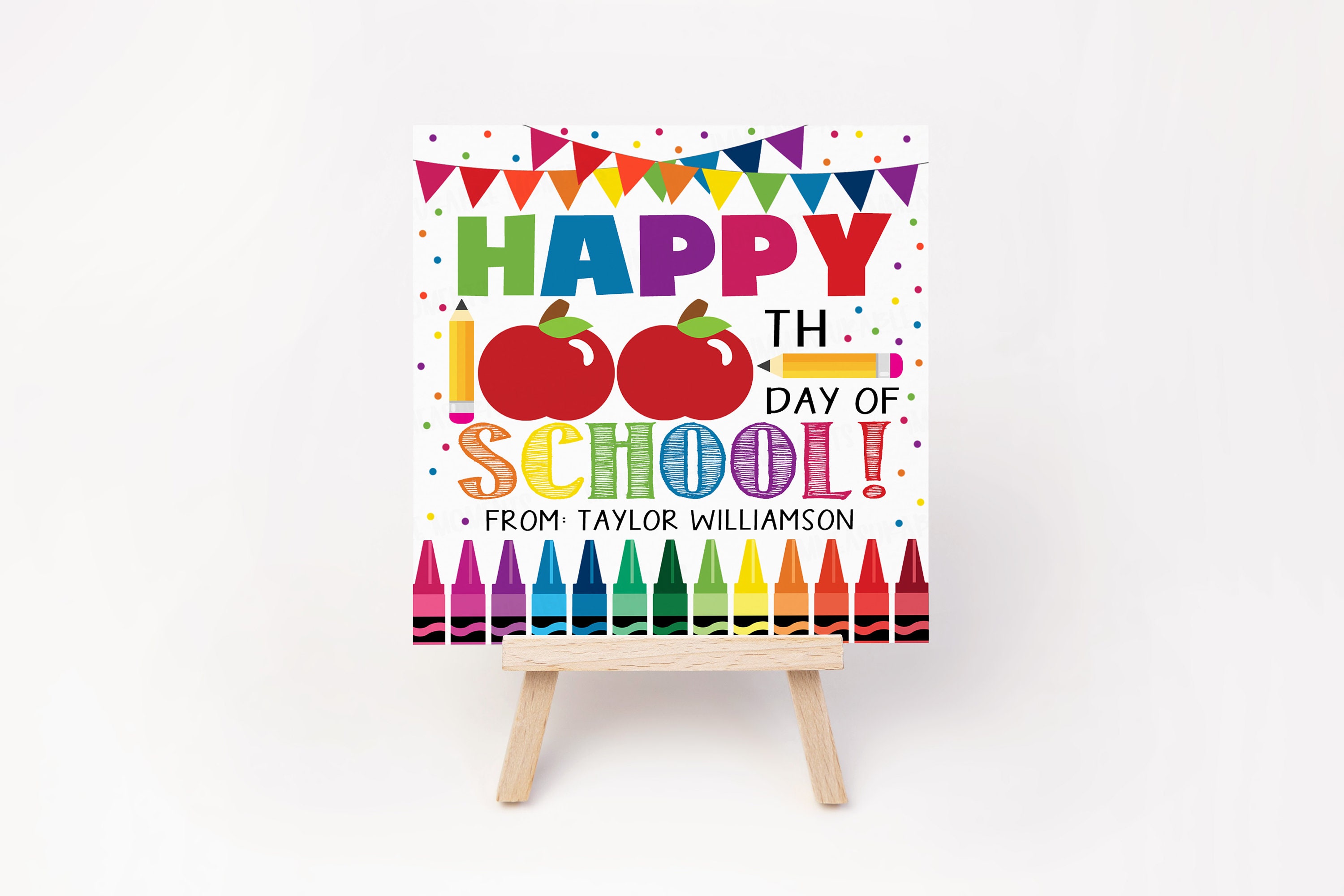 Happy 100th Day of School Gift Tag Editable 100th Day Tag - Etsy