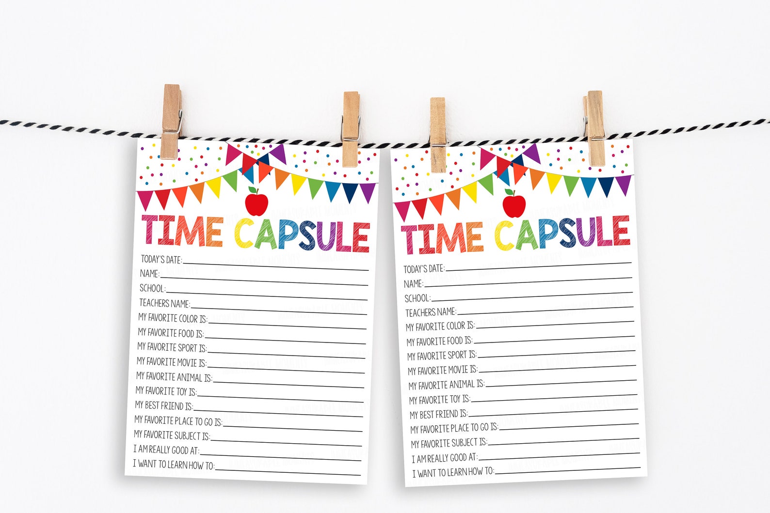 Time Capsule Printable Kids Student Memory Sheet School - Etsy