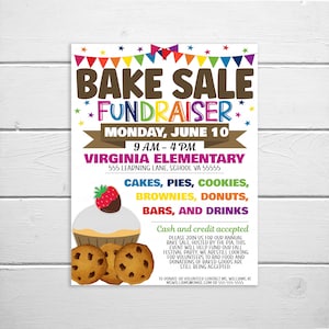 Bake Sale Flyer, School Church Company Fundraiser Event, Printable ...