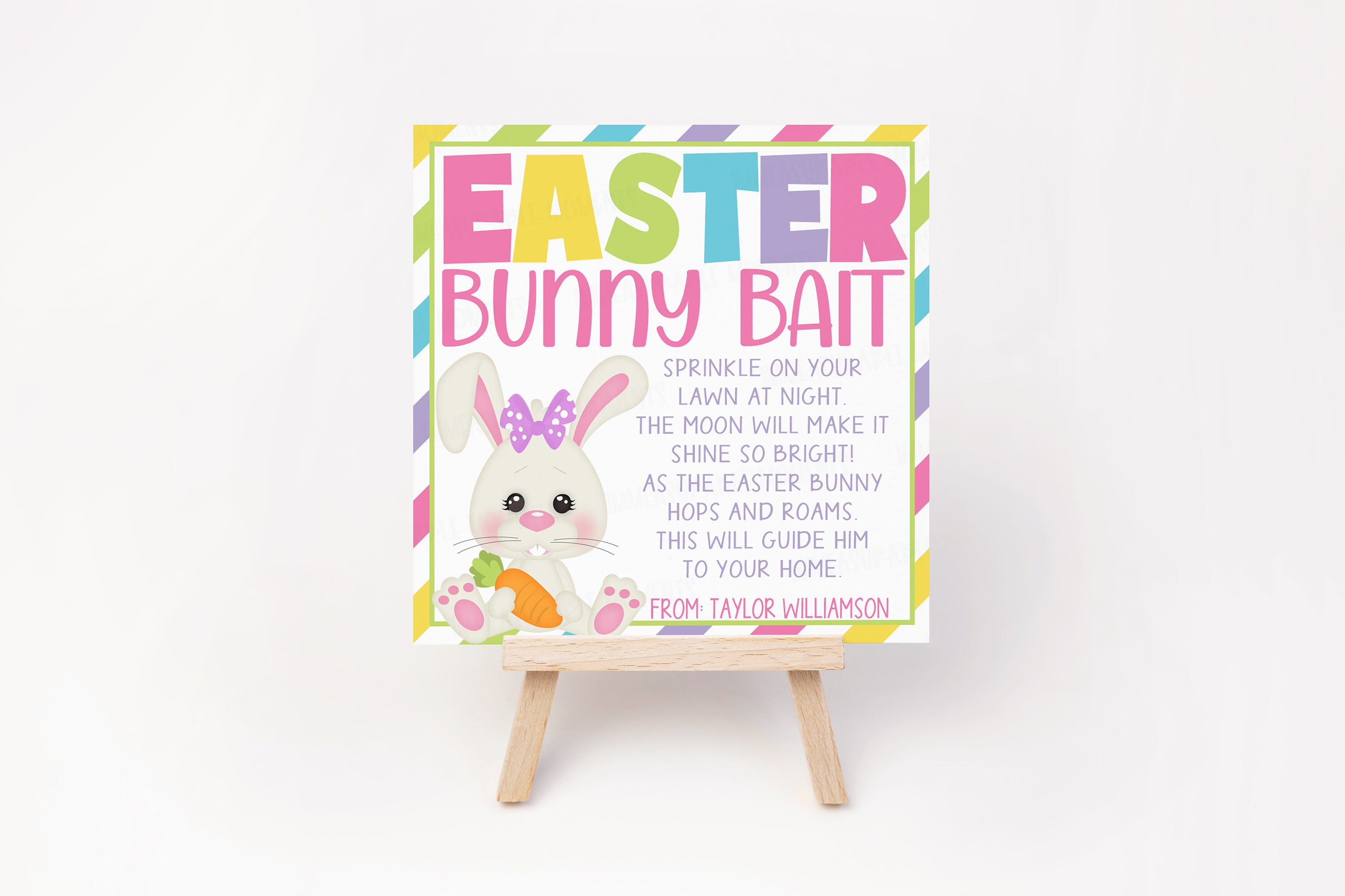 Easter Bunny Bait Gift Tag Kids Easter Eve Game Bunny Food - Etsy