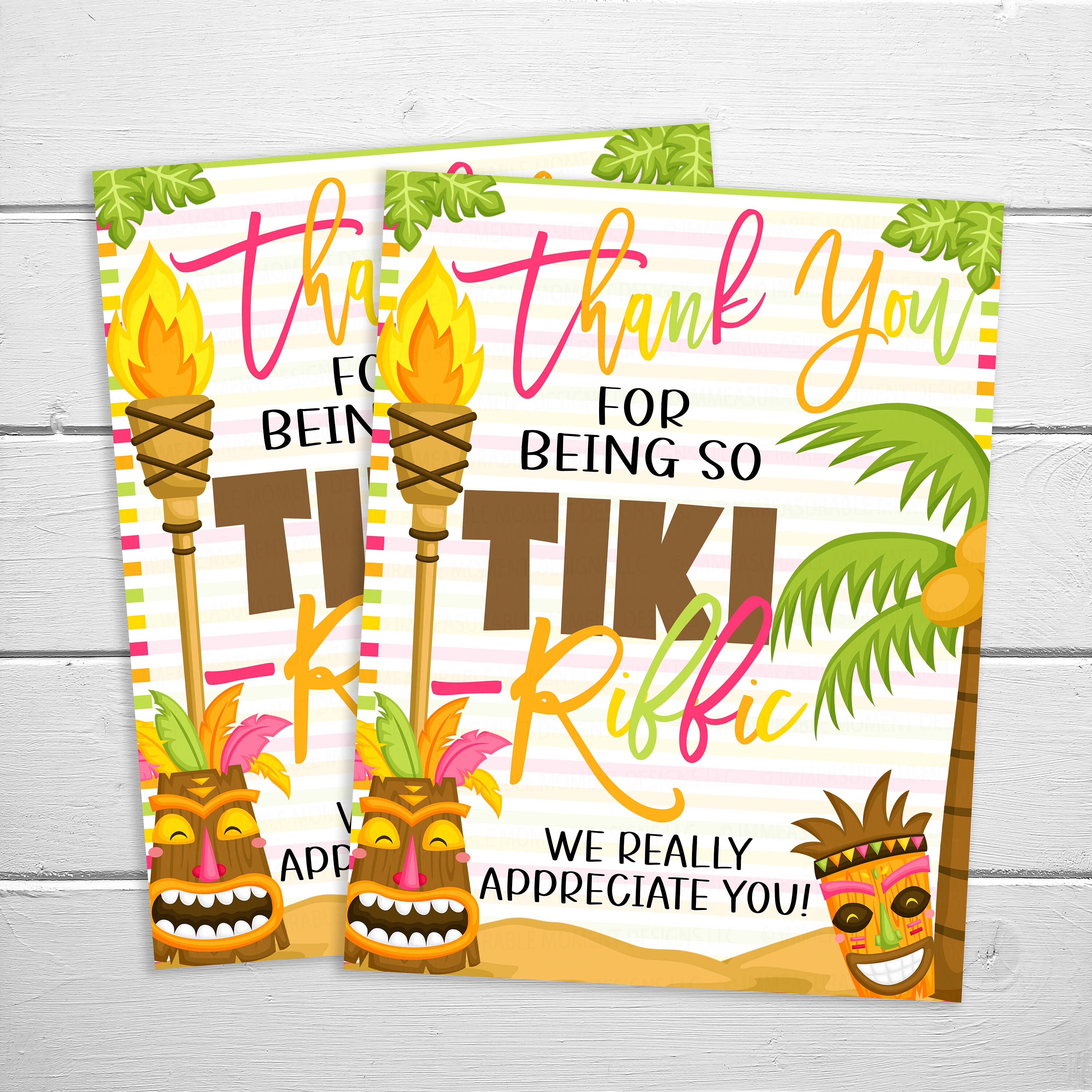 Thank You for Being Tiki-riffic Sign Tropical Beach Luau - Etsy