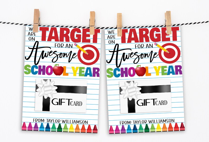 School Target Gift Card Holder, Editable Printable, on Target, Welcome ...