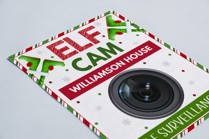Elf Surveillance Cam Printable, Don't Touch Me Lose Magic Sign ...