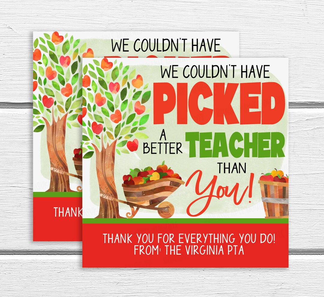 Teacher Appreciation Gift Tag, Teacher Thank You Label, We Couldn't ...
