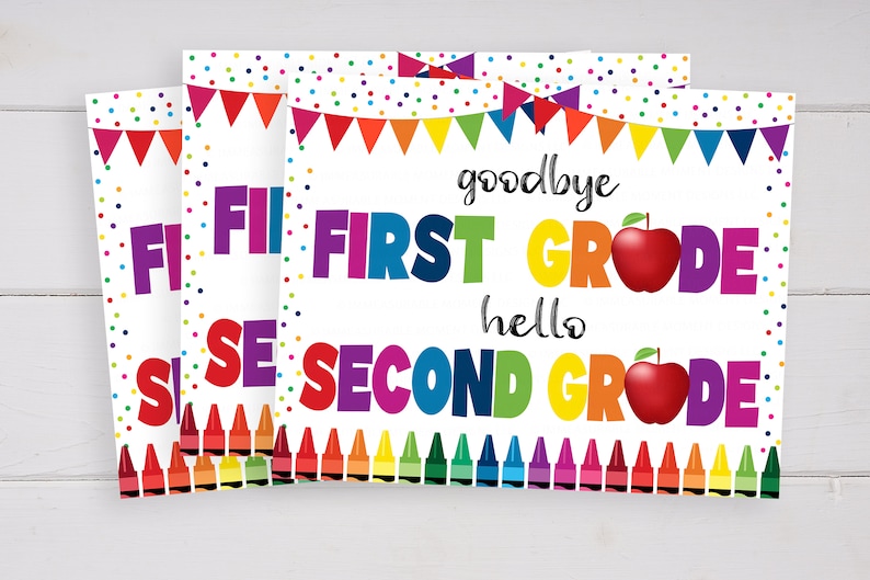 Last Day of First Grade Sign Printable Goodbye First Grade - Etsy